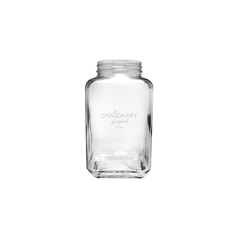 3000ml clear Square glass jar